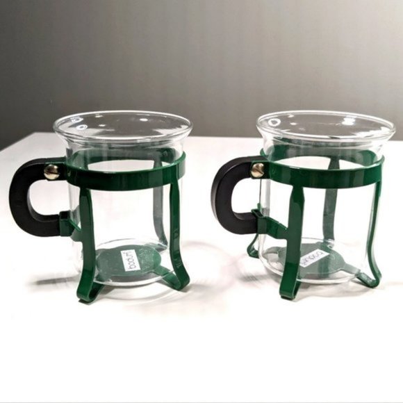 Bodum | Dining | Pair Of Bodum Mugs Glasses Green Glass And Plastic ...